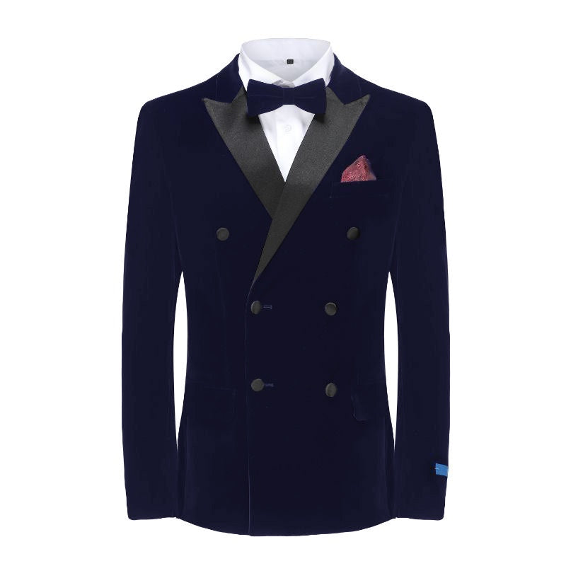 TX900 (VELVET PEAK LAPEL DOUBLE-BREASTED) - MIDNIGHT BLUE – Braveman ...
